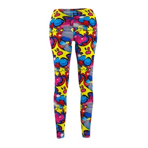 Comic Pop Art Leggings, Graffiti Leggings, Yoga Pants, Printed Tights ...