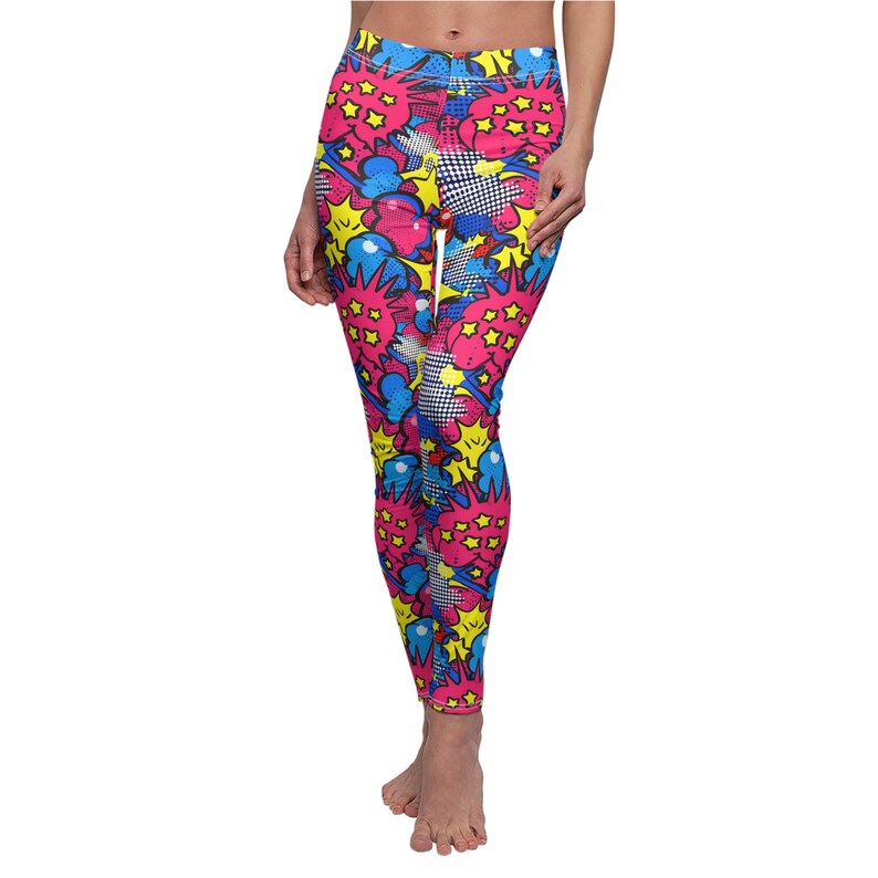 Comic Pop Art Leggings, Graffiti Leggings, Yoga Pants, Printed Tights ...