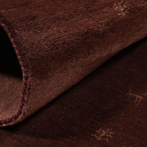 Handloom Loribaft Gabbeh Dark Brown Color Wool Rug Handwoven, Hand ...