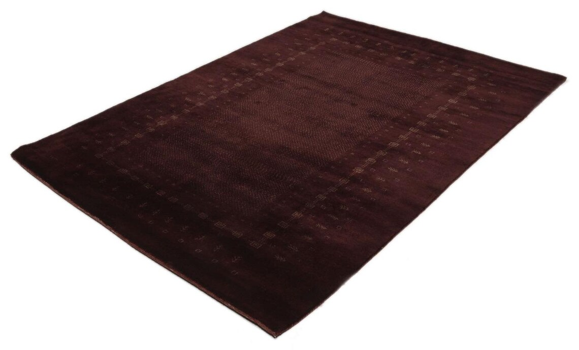 Handloom Loribaft Gabbeh Dark Brown Color Wool Rug Handwoven, Hand ...