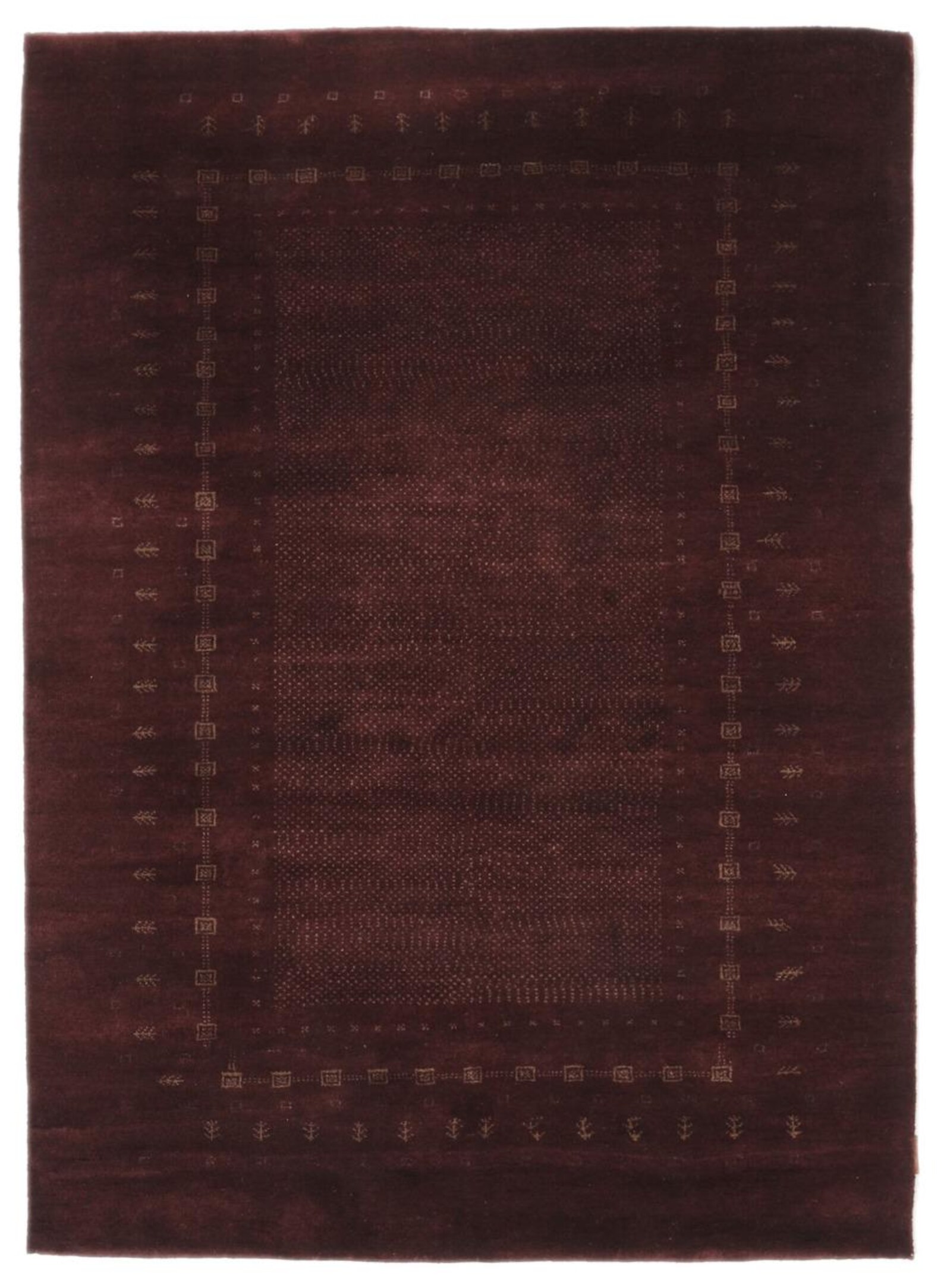 Handloom Loribaft Gabbeh Dark Brown Color Wool Rug Handwoven, Hand ...