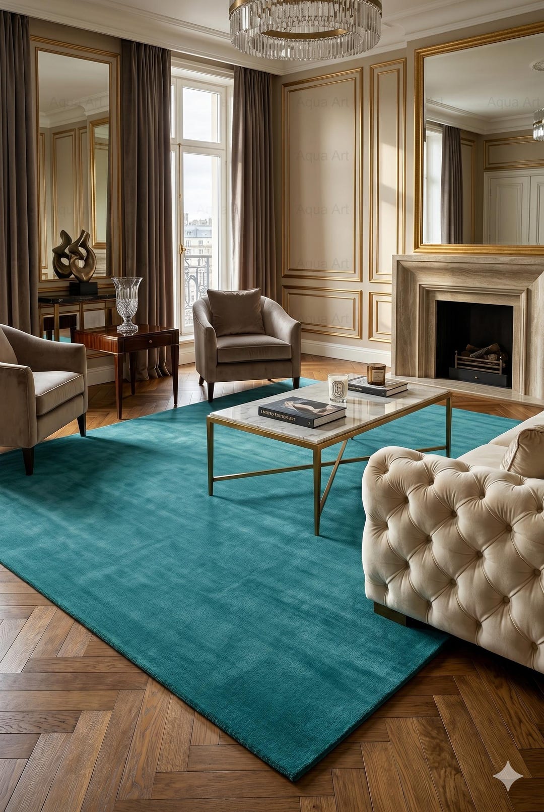 Luxurious Dark Teal Solid Wool Area Rug Premium Handloom Modern Plain ...