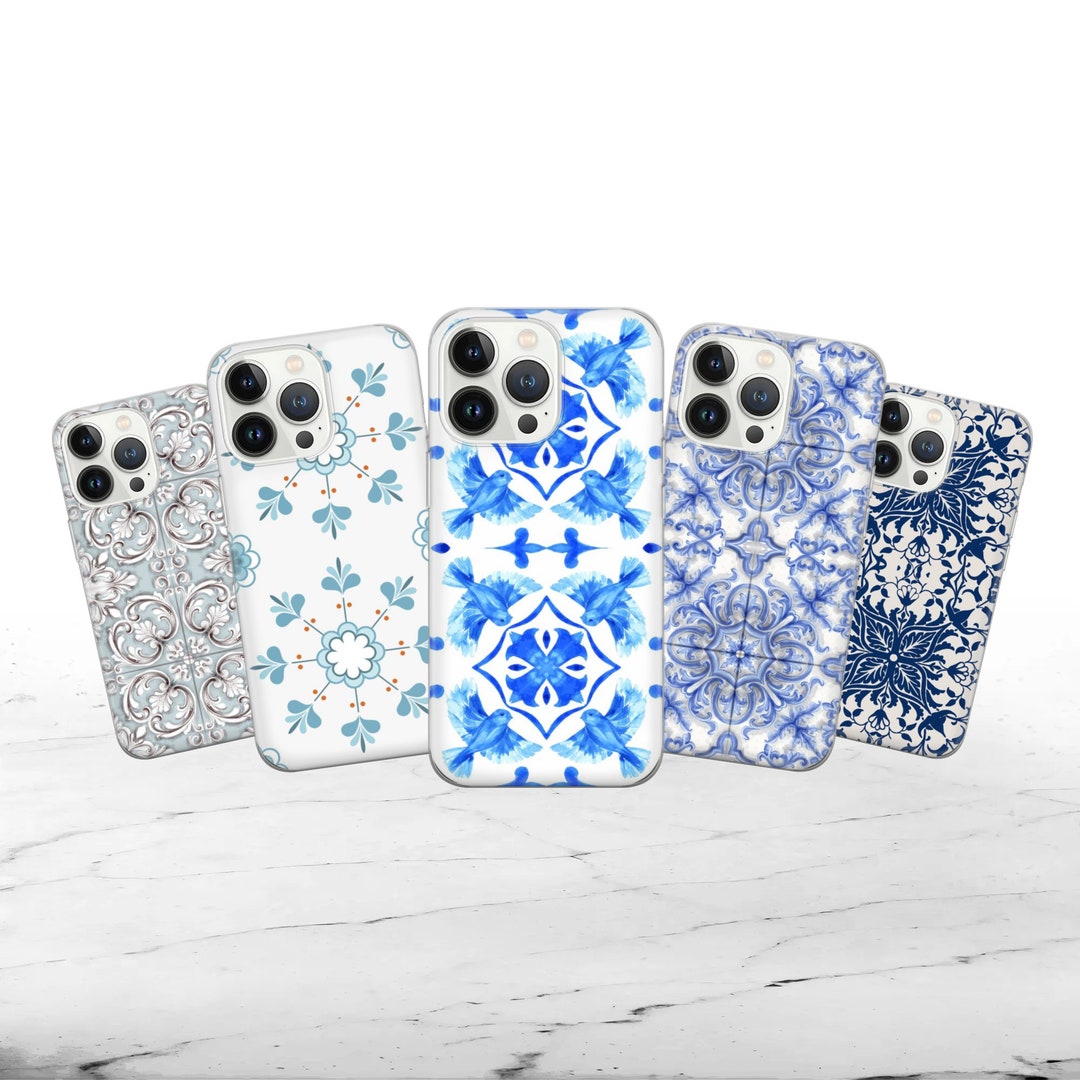 Azulejo Porcelain Phone Case Blue Tile Cover Fit for iPhone 15 Pro Max ...