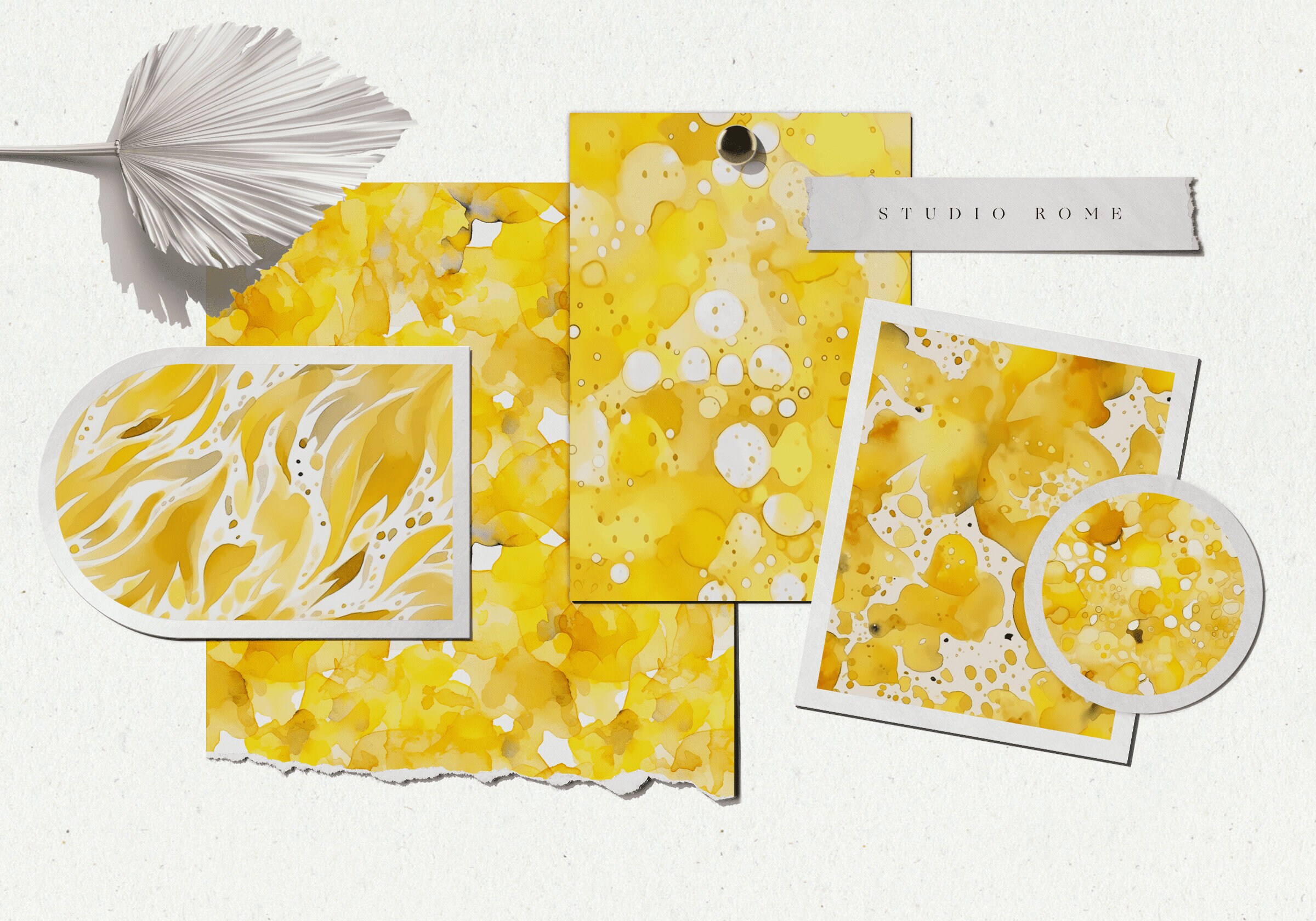Yellow Watercolour Digital Paper Seamless Pattern PNG Yellow Scrapbook ...