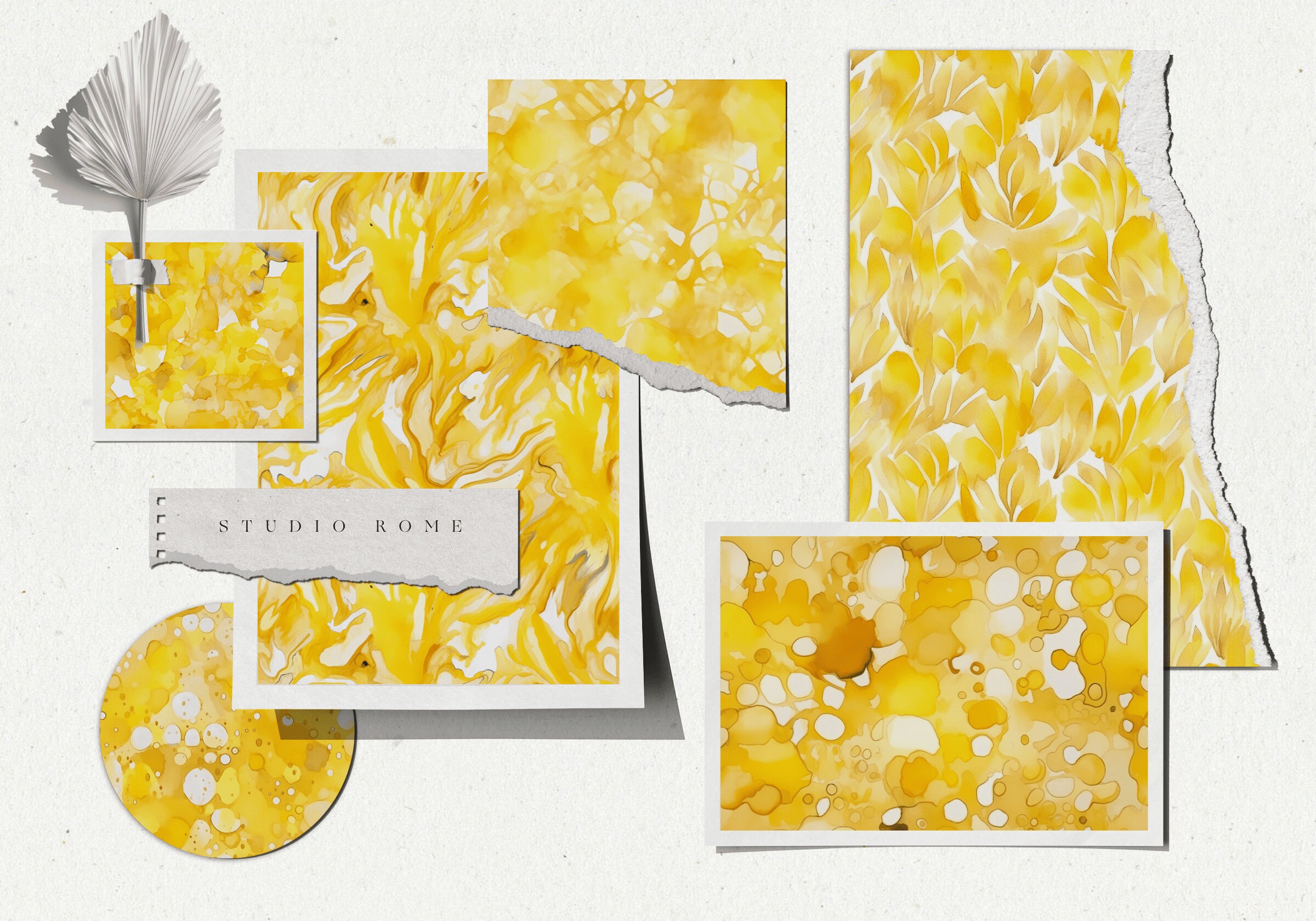 Yellow Watercolour Digital Paper Seamless Pattern PNG Yellow Scrapbook ...