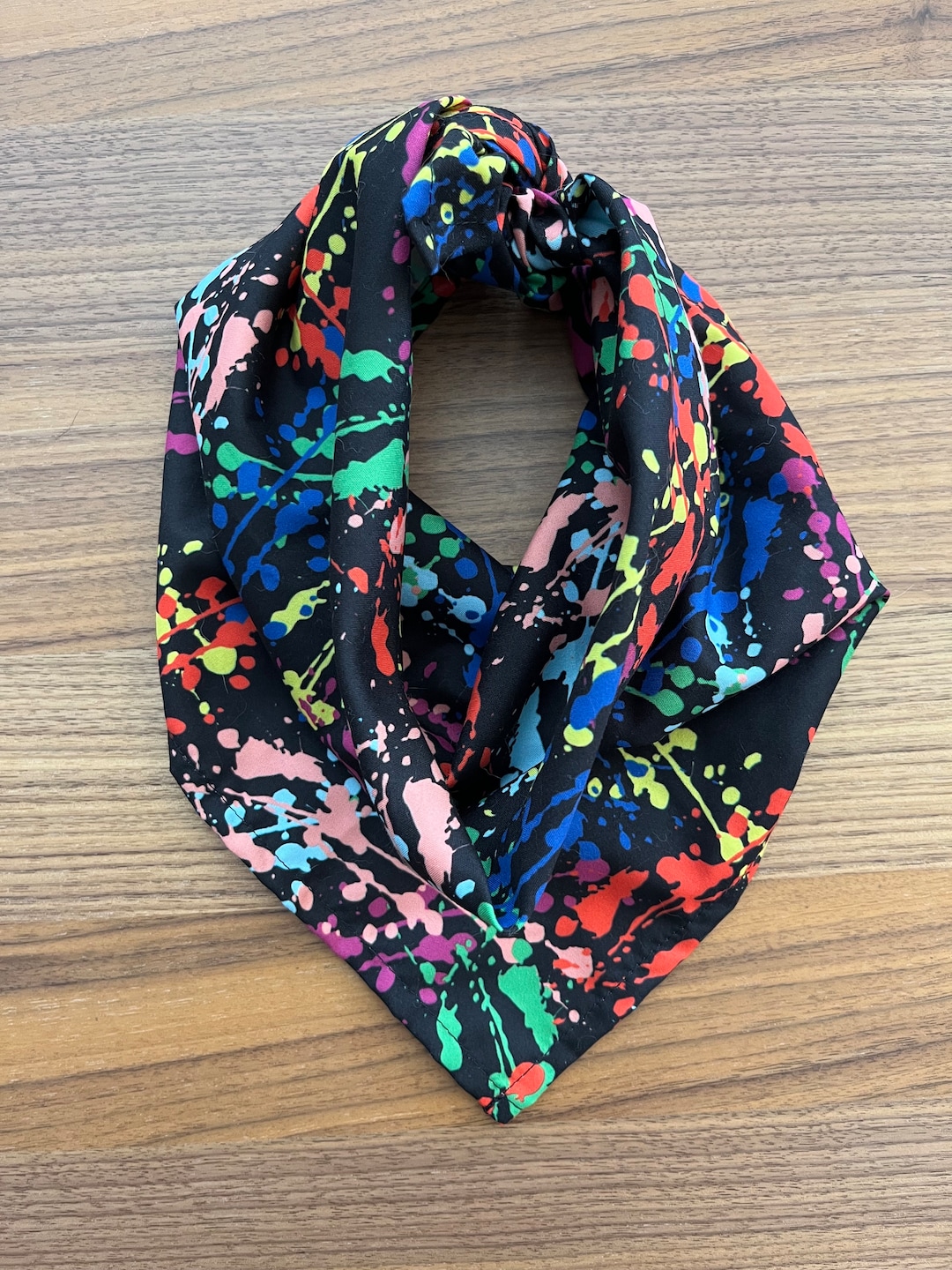 Paint Splatter Bandana Modern Art Themed Scarf for Rave Rainbow ...