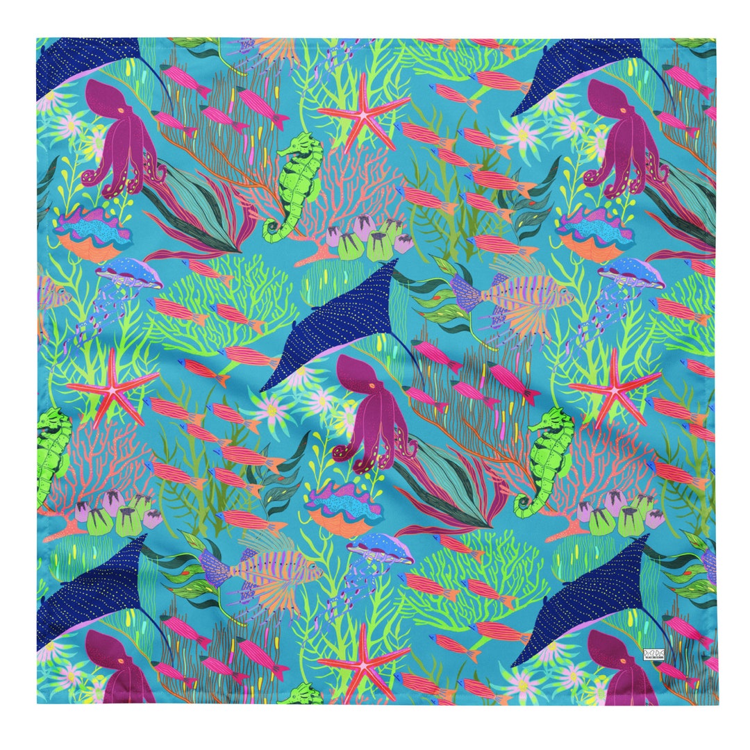 Underwater Ocean Bandana, Under the Sea Bandana, Coral Reef Bandana ...