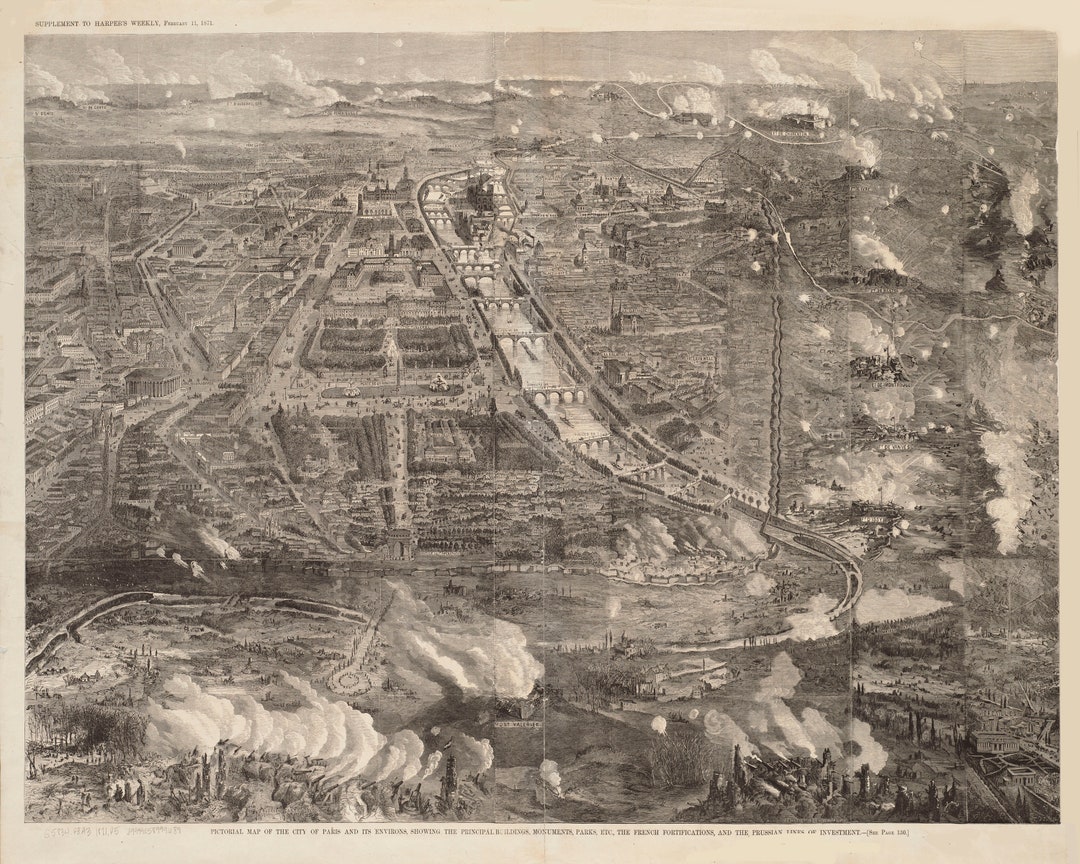 Map of Paris 1871 High Resolution Digital Download - Etsy