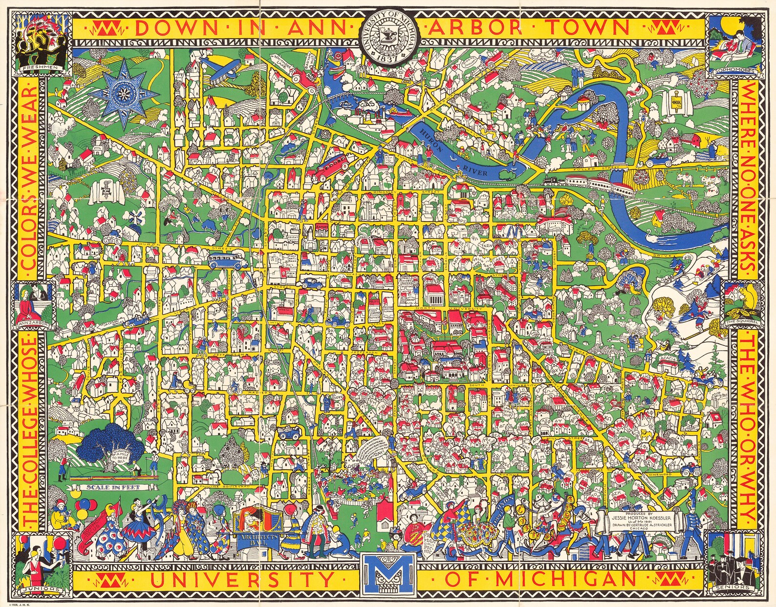 University of Michigan Map 1920 High Resolution Digital Download - Etsy