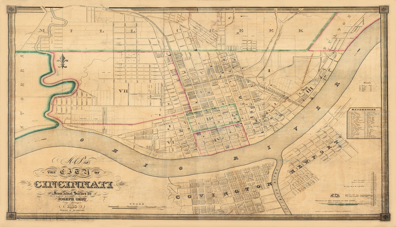 Map of Cincinnati OH 1838 High Resolution Digital Download - Etsy