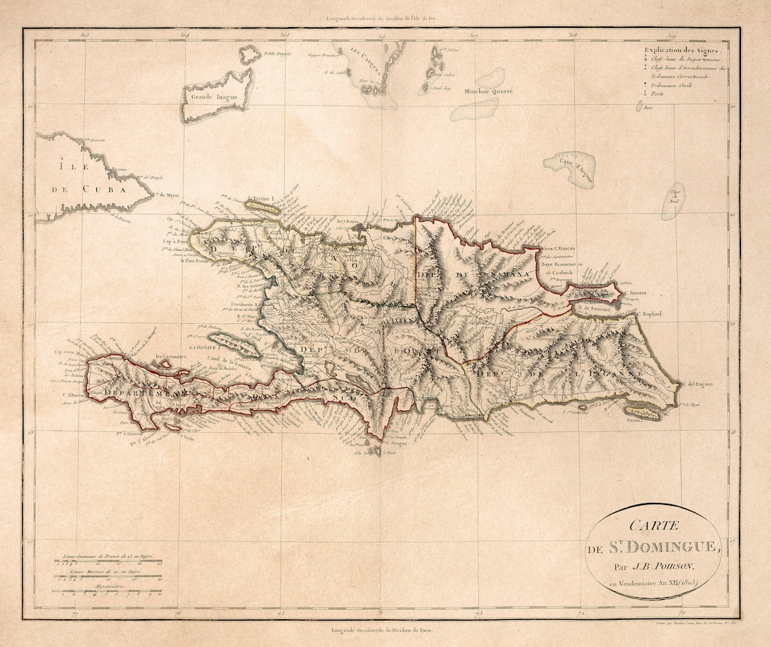 Map of Dominican Republic 1803 High Resolution Digital Download - Etsy