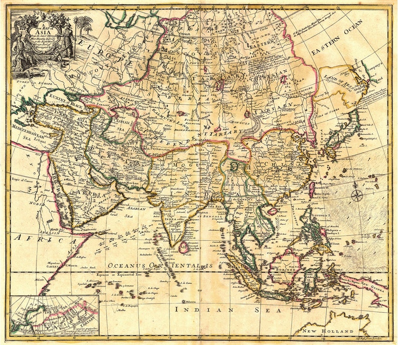 Map of Asia 1721 High Resolution Digital Download - Etsy