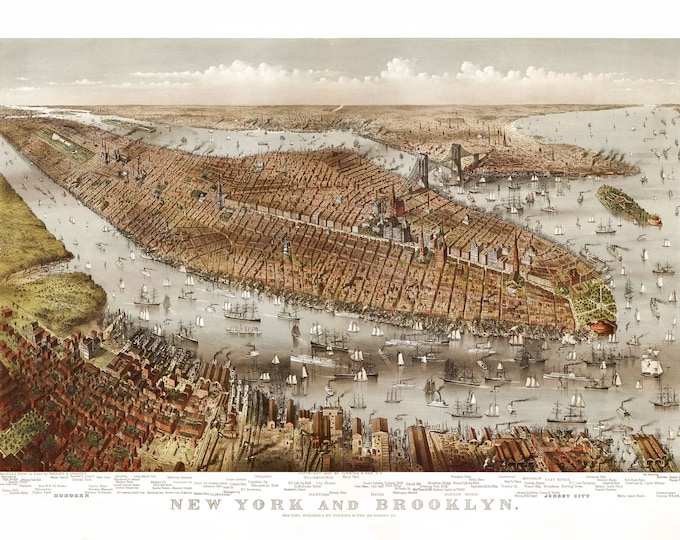 Map of Brooklyn NY 1875 High Resolution Digital Download - Etsy