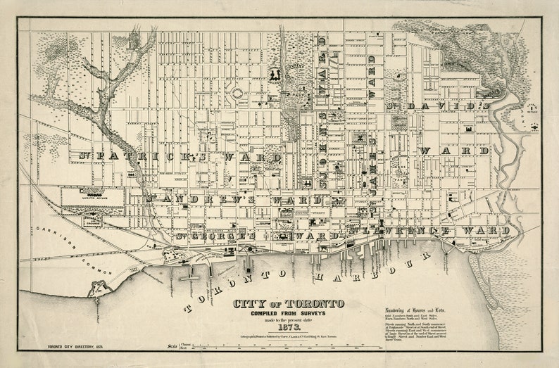 Map of Toronto 1873 High Resolution Digital Download - Etsy