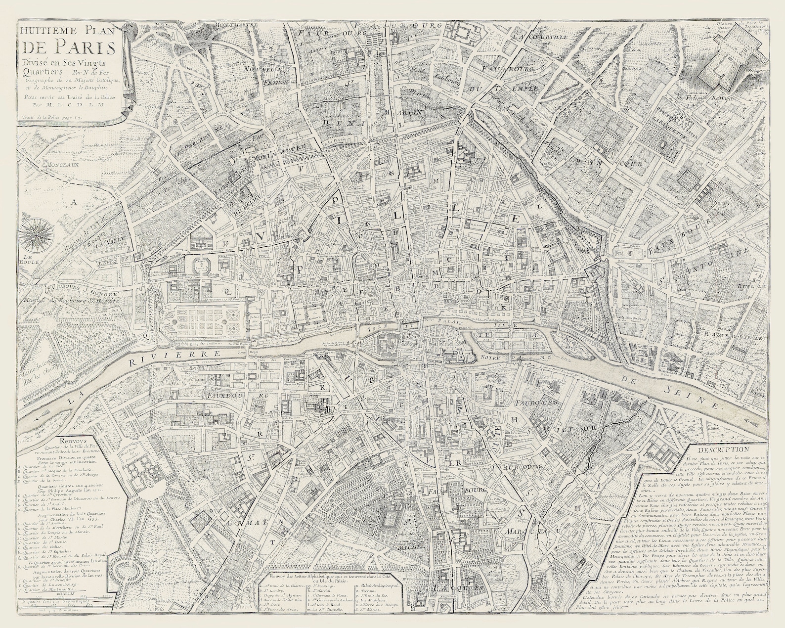 Map of Paris 1705 High Resolution Digital Download - Etsy