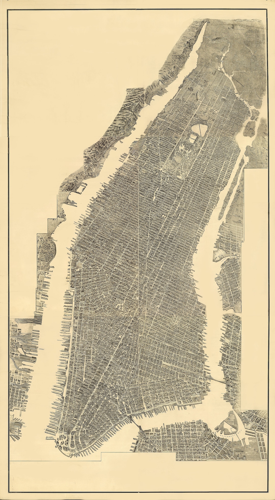 Map of Manhatten 1900 High Resolution Digital Download - Etsy Australia