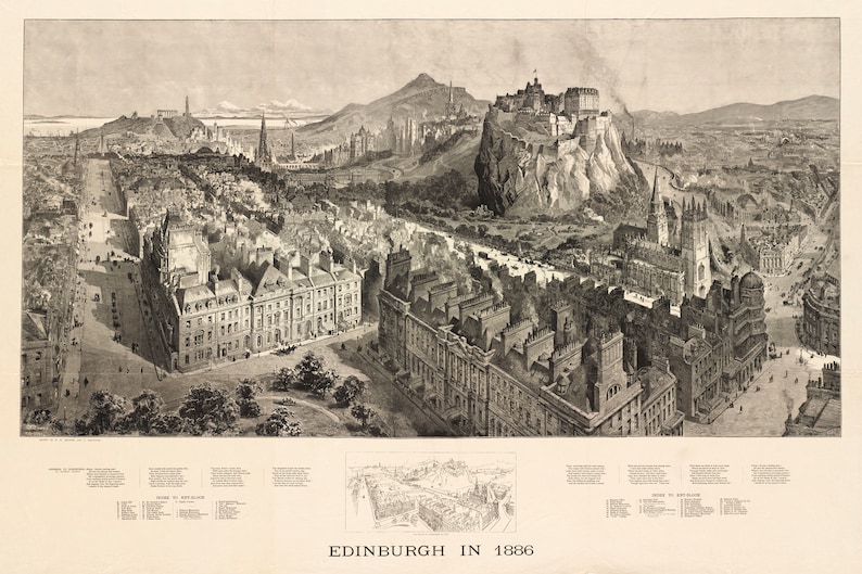 Edinburgh Scotland 1886 High Resolution Digital Download - Etsy