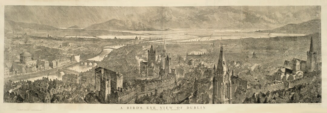 Map of Dublin Ireland 1890 High Resolution Digital Download - Etsy