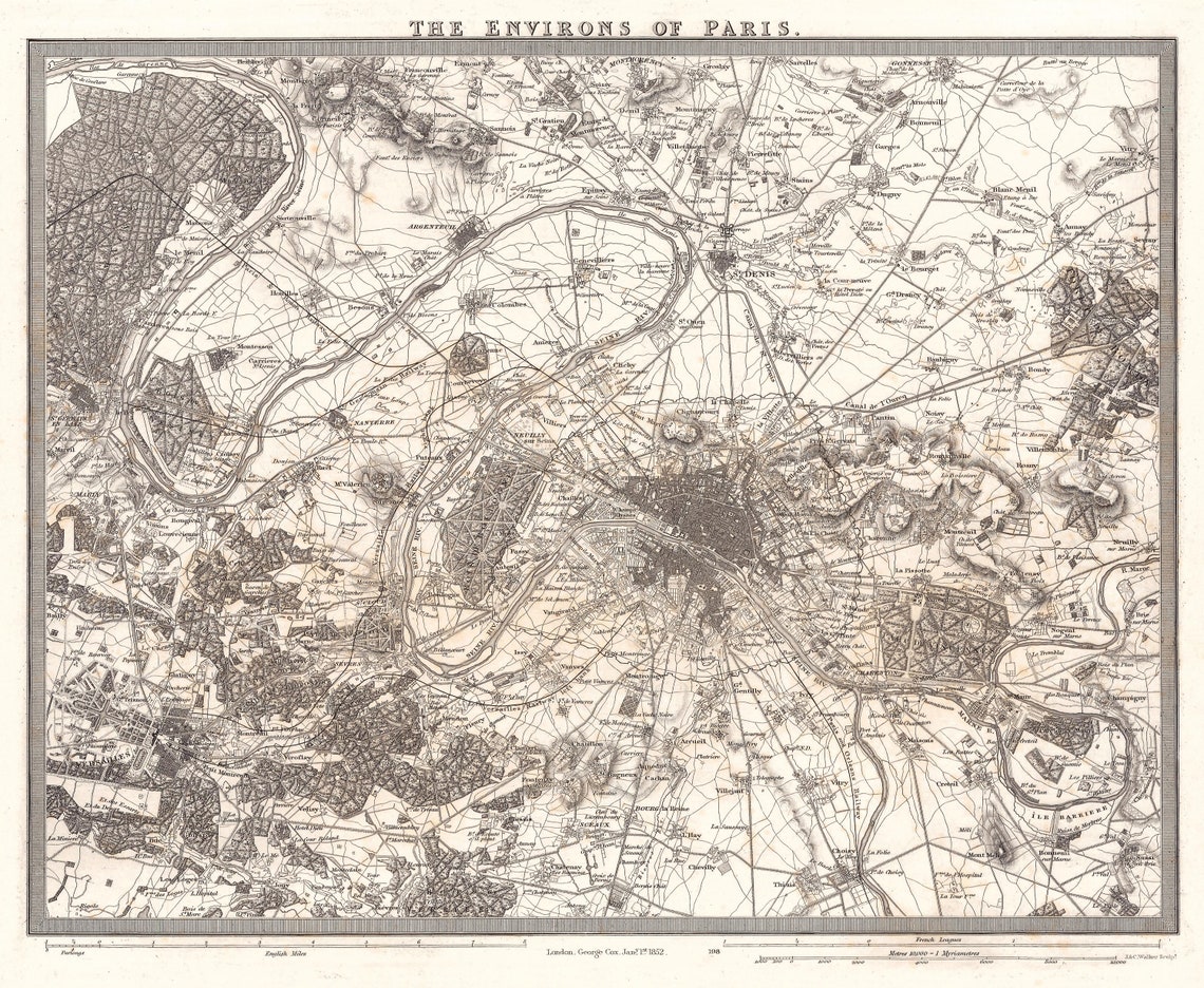 Map of Paris 1871 High Resolution Digital Download - Etsy