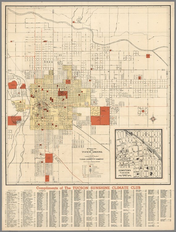 Downtown Tucson Arizona Map