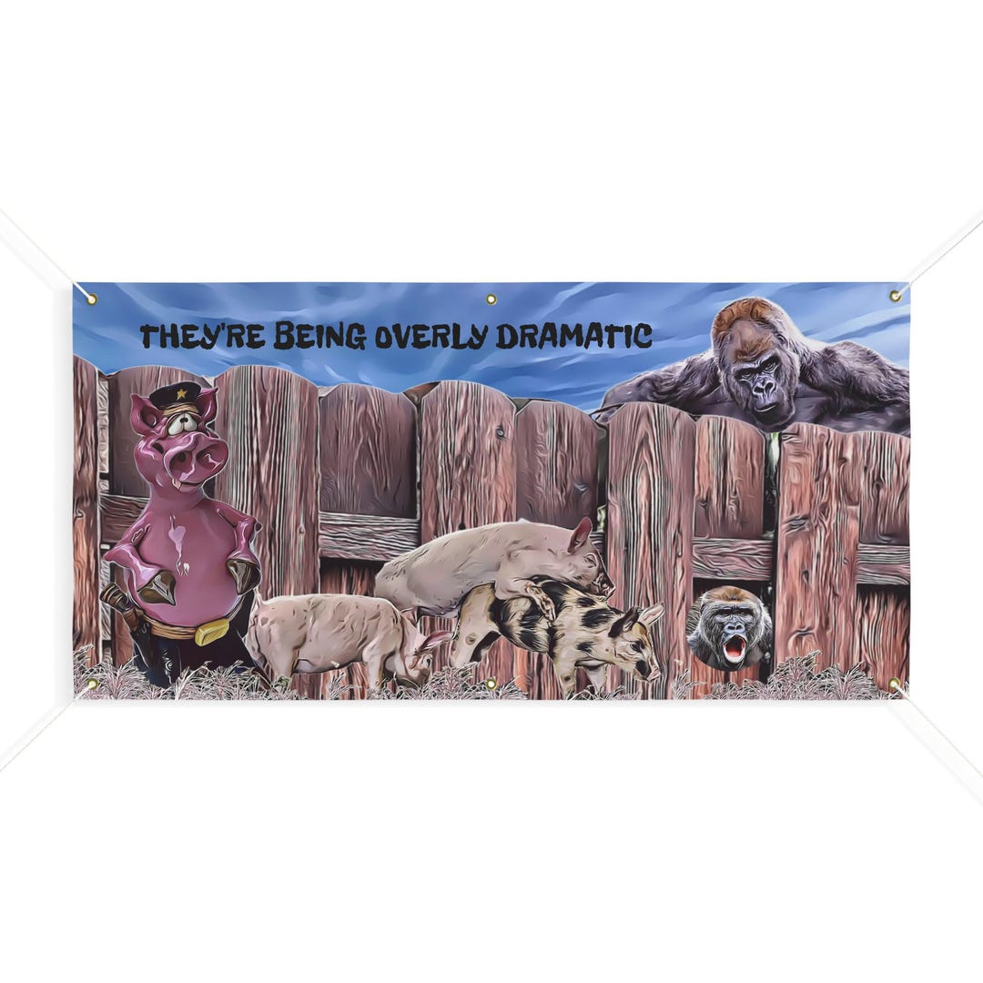 Drama Queen Neighbors Humorous Wall Fence Art Wacky Gorilla Indoor ...