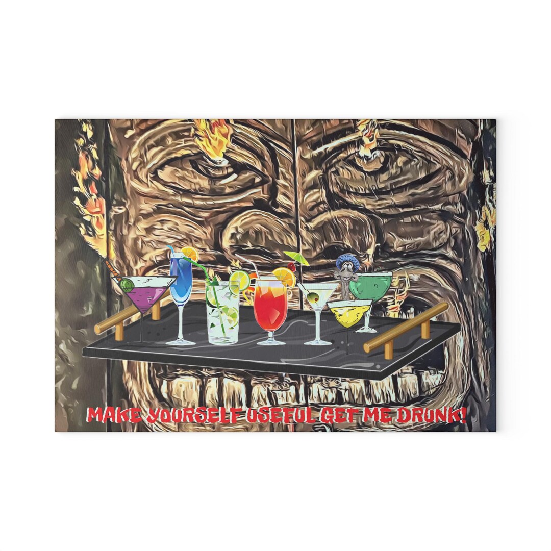Tiki Girls Catty Night in Drinks Serving Tray, Besties Gift, Unique ...