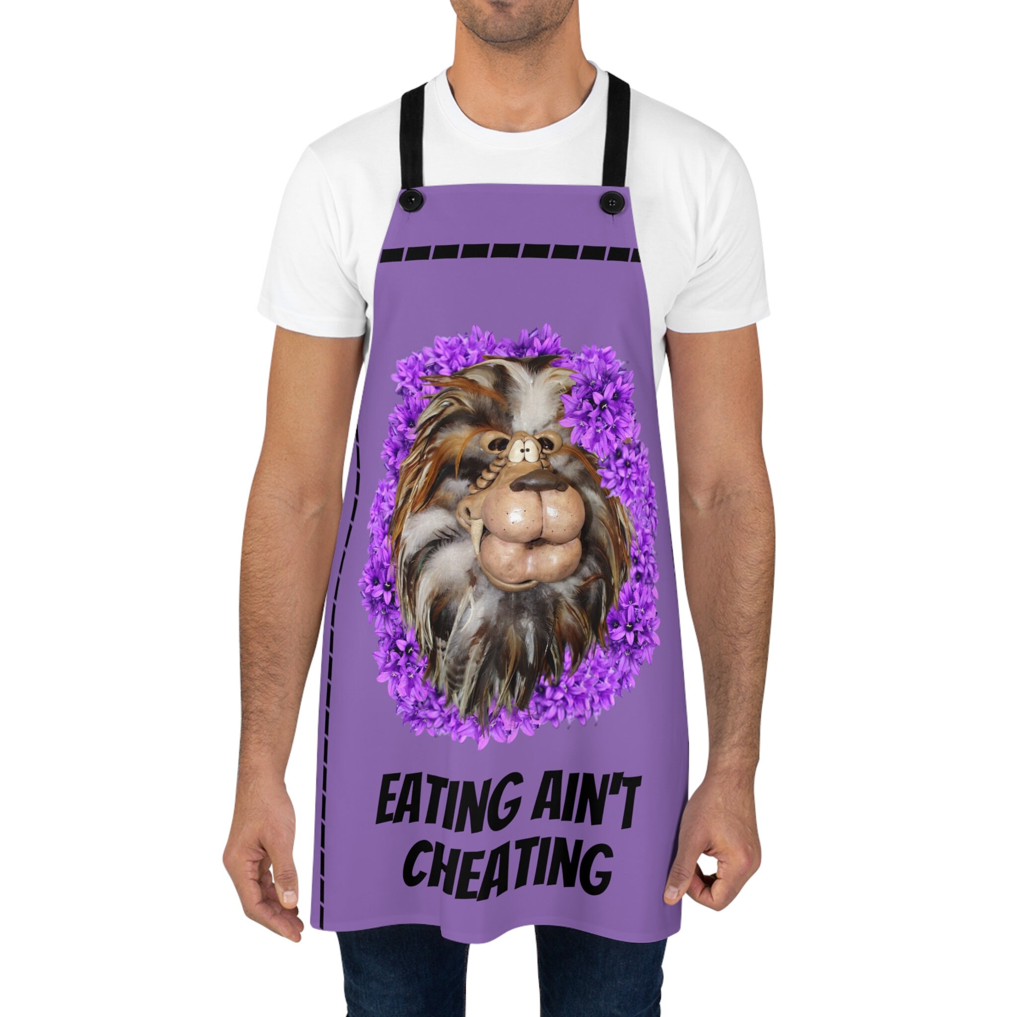 Lion Purple Eating Ain't Cheating Apron Unisex Grilling Culinary Chef ...