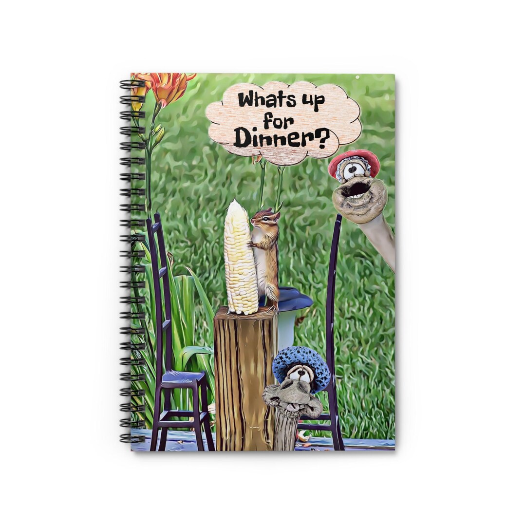 Whats up for Dinner? Silly Fun Cute Chipmunk Spiral Notebook Ruled Line ...
