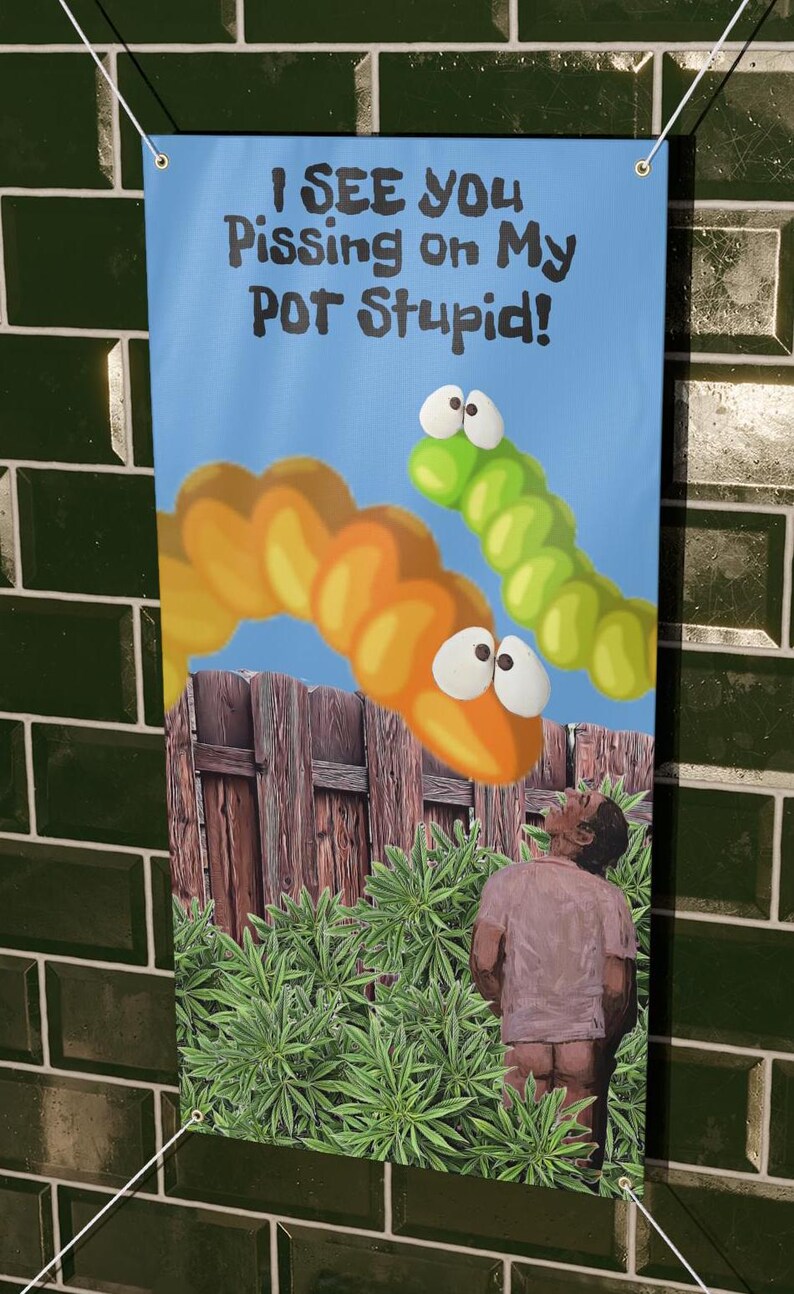 Artsy Image Unique Giant Gummy Worm Garden of Pot Idiot Pissing on Crop ...