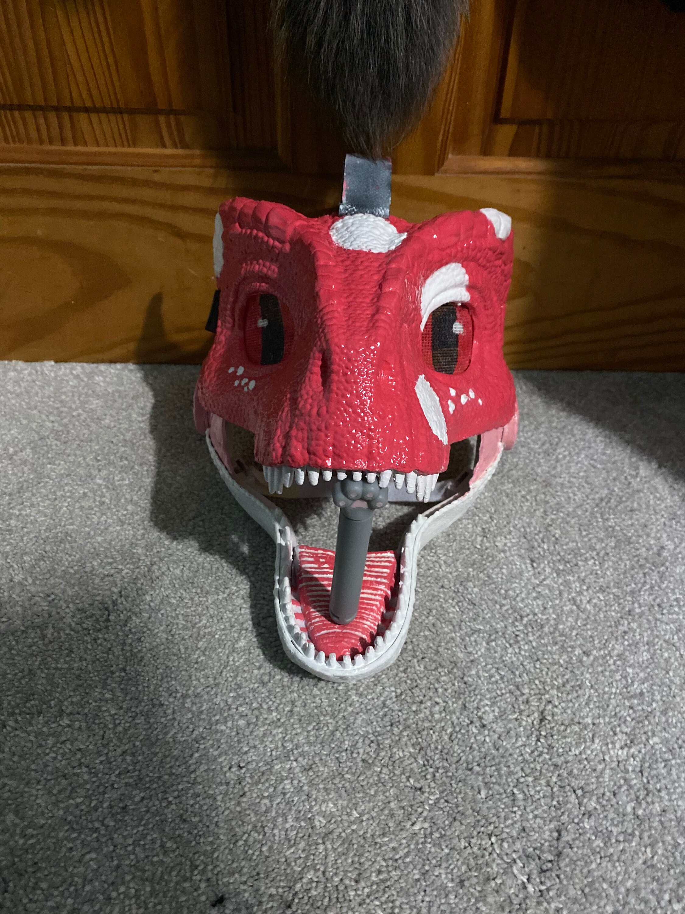 MQ Premade Mushroom Dino Mask Adjustable Strap and Moving Jaw Optional ...