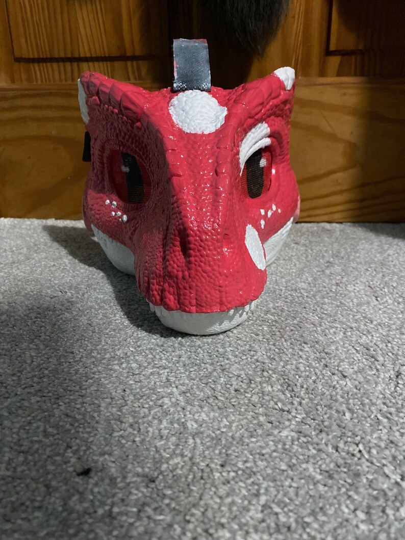 MQ Premade Mushroom Dino Mask Adjustable Strap and Moving Jaw Optional ...