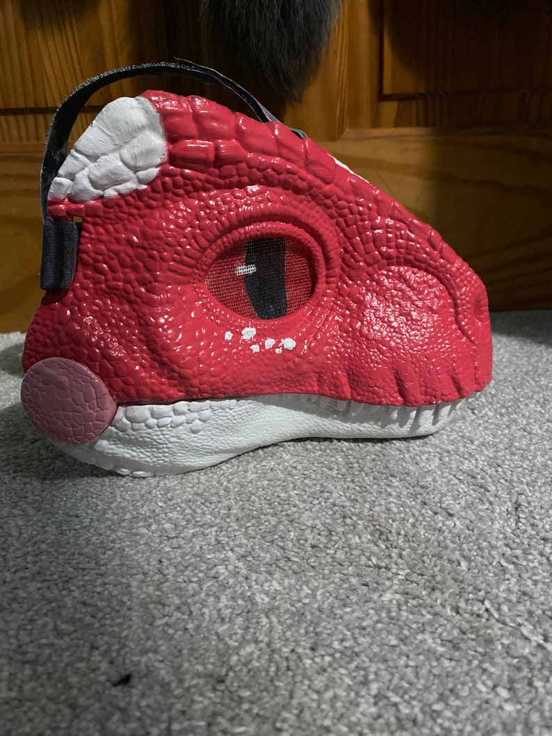 MQ Premade Mushroom Dino Mask Adjustable Strap and Moving Jaw Optional ...