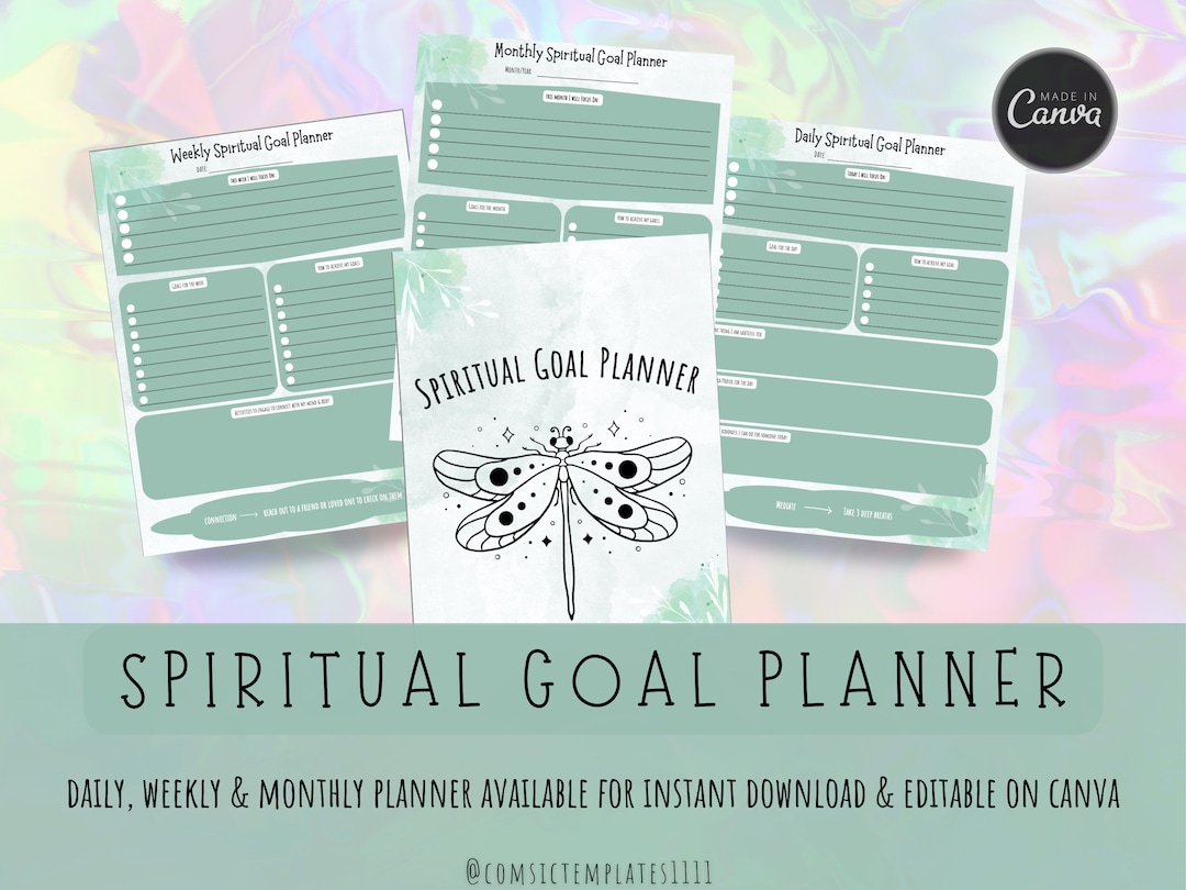Spiritual Goal Planner | Daily, Weekly & Monthly Goal Setting Planner ...