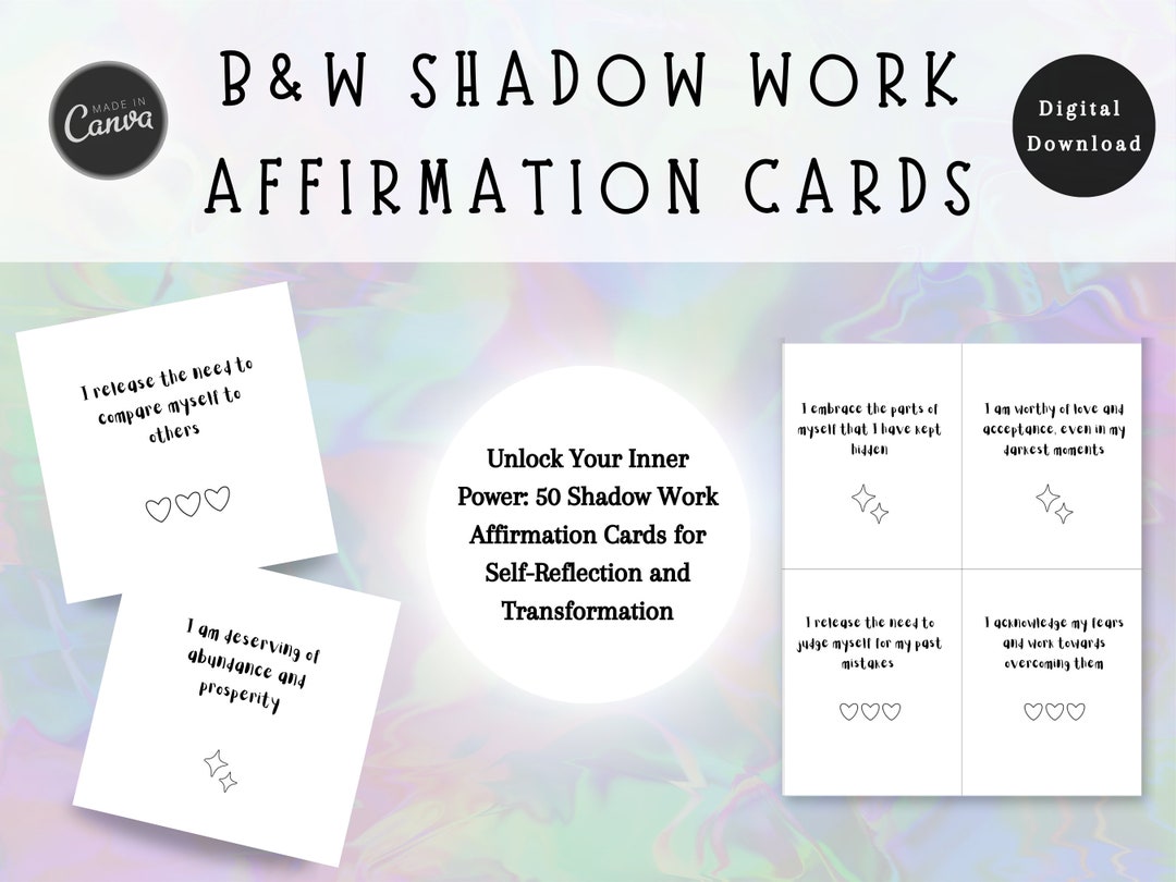 Instant Printable Shadow Work Affirmation Cards | Unlock Your Inner ...
