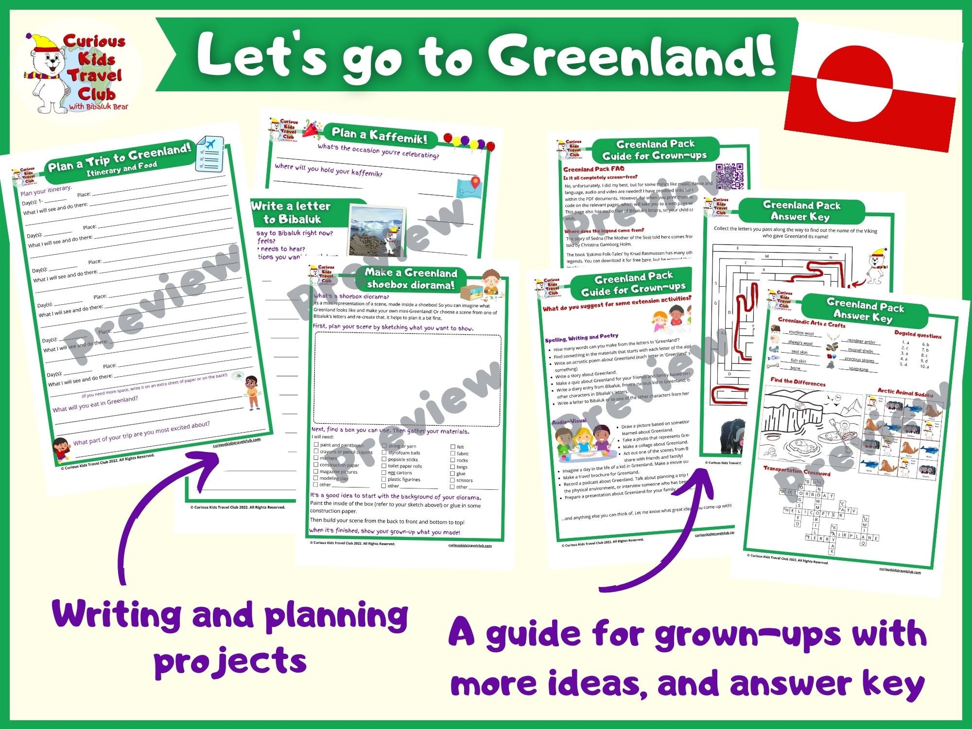 Greenland Adventure Kids Activities Printable Homeschool Geography and ...