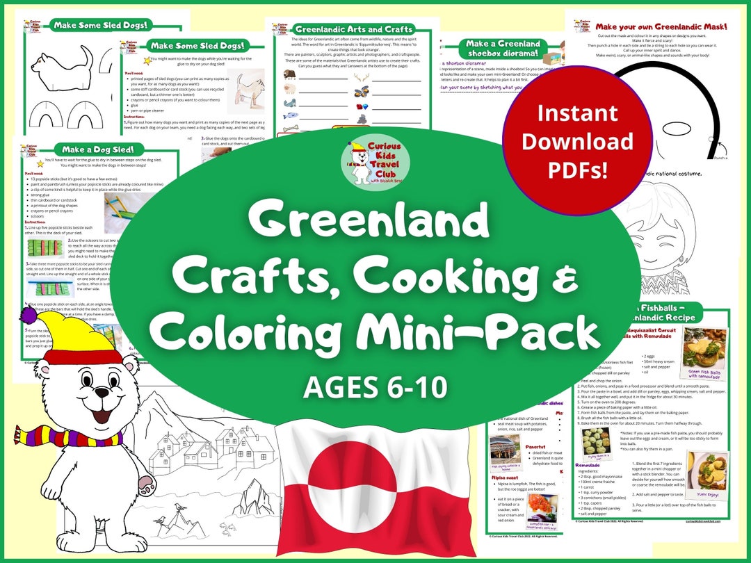 Greenland Crafts, Cooking & Coloring - Kids Activities - Printable ...