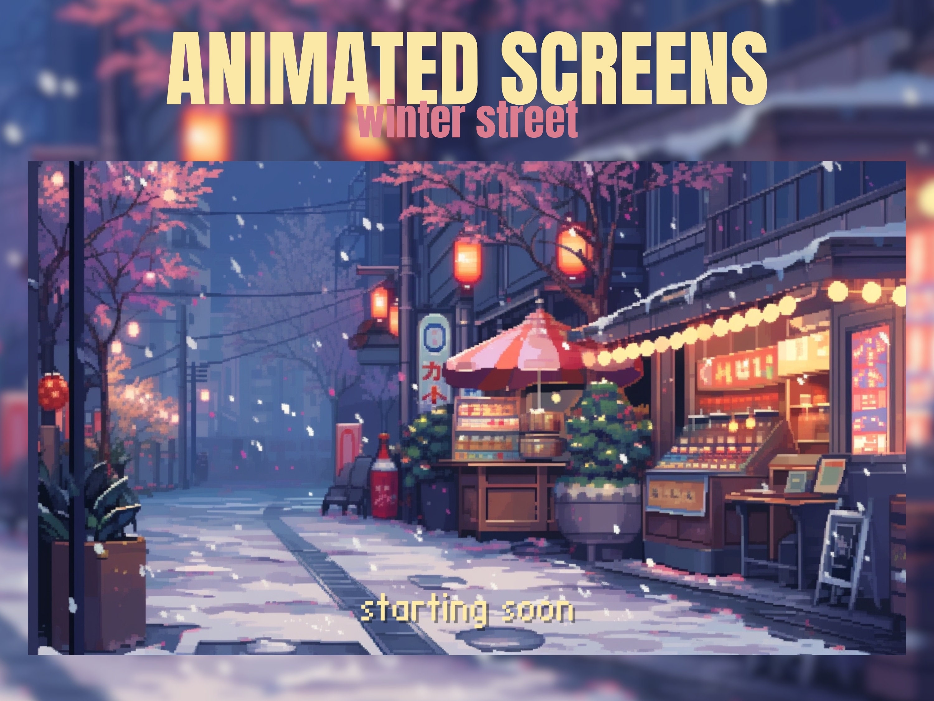 Animated Winter Street Twitch Screens / Cute Twitch Screens / Custom ...