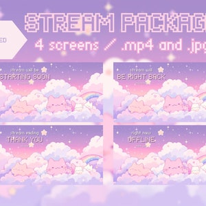 Cat Paradise / VTUBER Stream Overlay Package / Cute Twitch Overlay ...