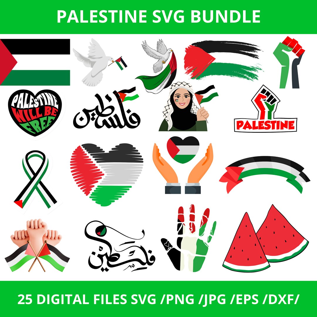 Palestine Svg Bundle, Free Palestine ,gaza Free Svg, Free Gaza Svg ...