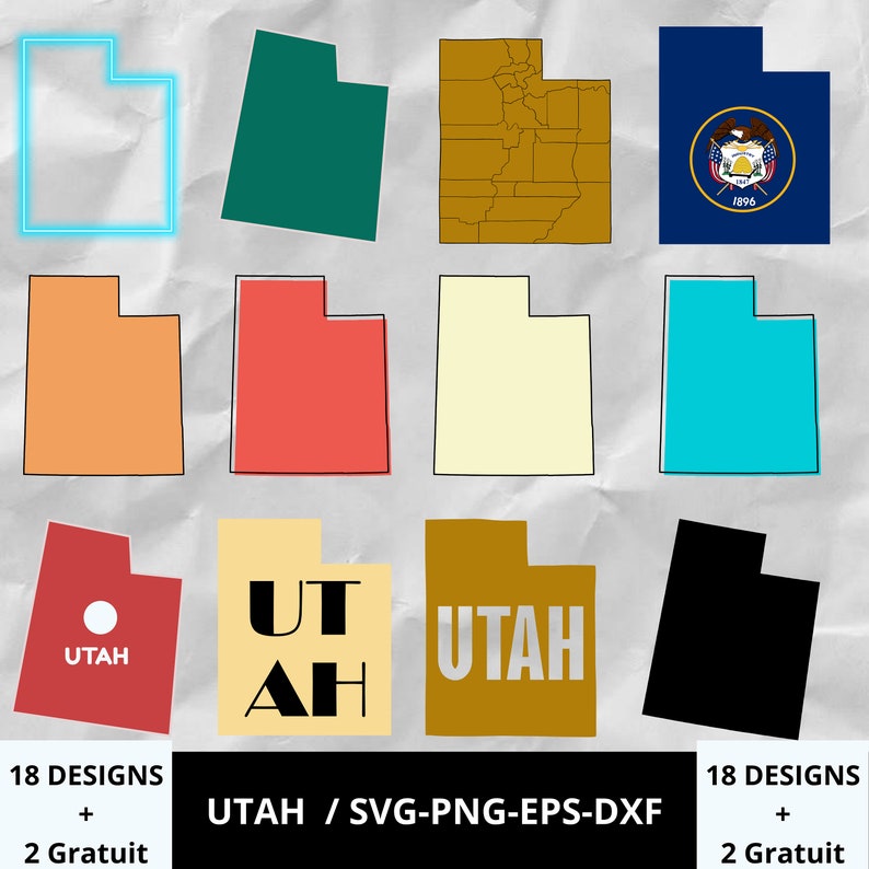 Utah Svg Pack, Utah Png Gathering, Utah Dxf Gathering, Utah Layout ...
