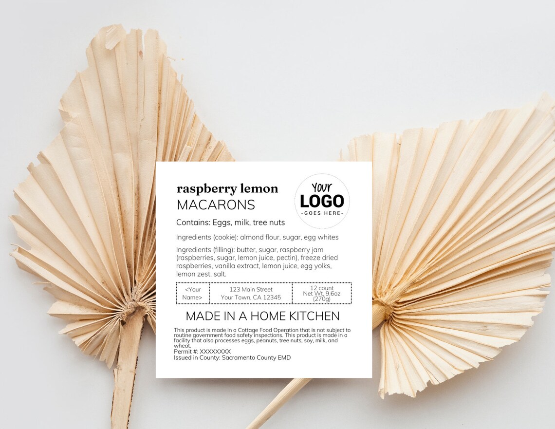 Home Baked Goods Label Client Name Label Template Canva - Etsy