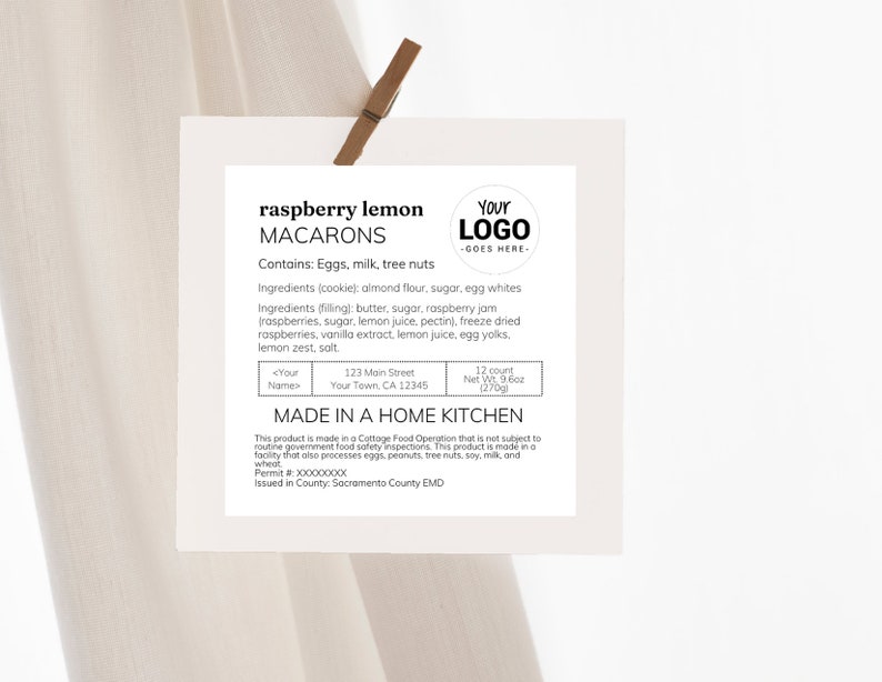 Home Baked Goods Label, Cottage Food Law Label Template Canva, Cupcake ...