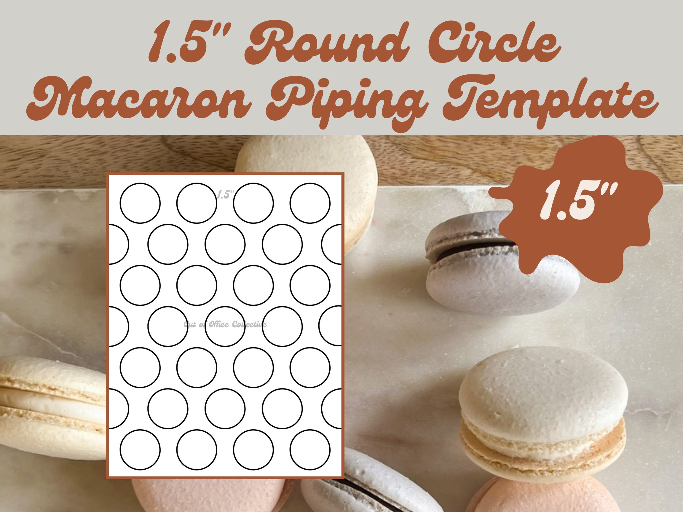 1.5" Round Circle Macaron Template | 1.5" Macaron Piping Template | Macaron Piping Template - Etsy