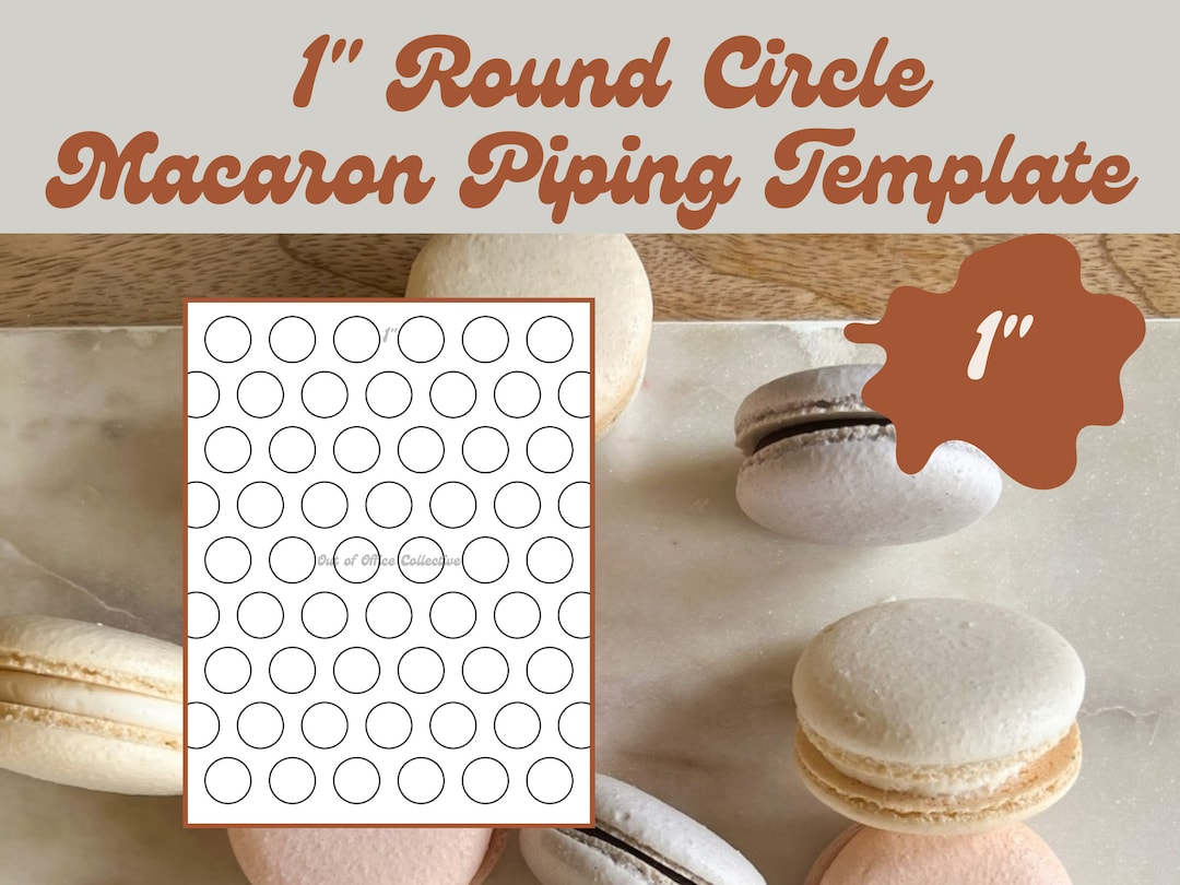 1" Round Circle Macaron Template| 1" Macaron Piping Template | Macaron ...