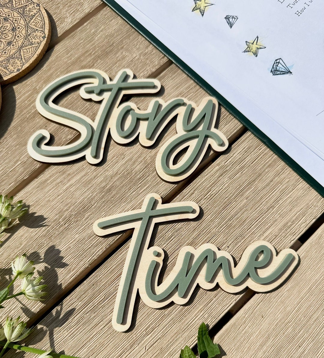 Story Time Wall Sign Kids Playroom, Bedroom Scandi Natural Wall Decor ...