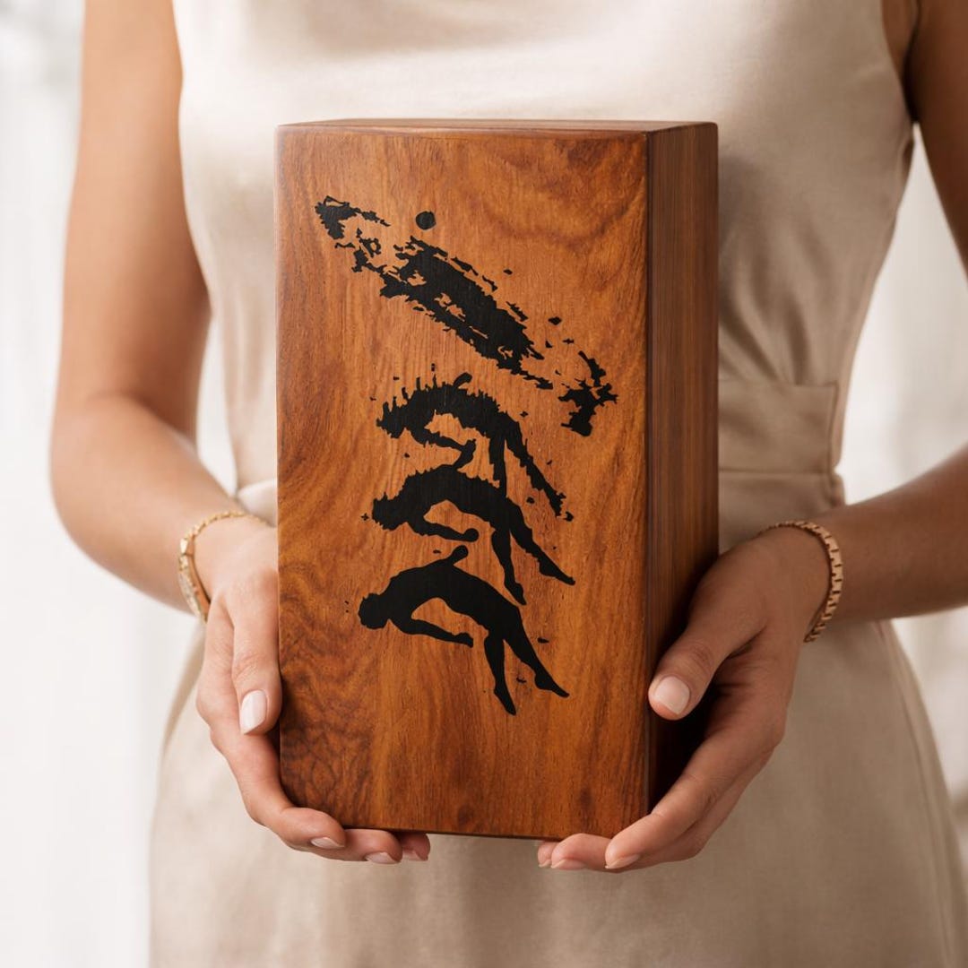 Handcrafted Wooden Cremation Urn | Laser-etched Memorial Box - Etsy