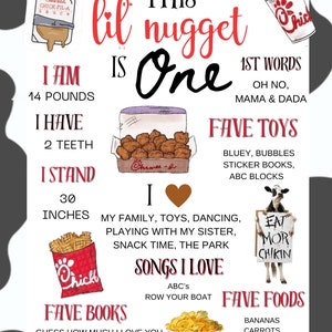 Chickfila Little Nugget 1st Birthday Sign - Etsy