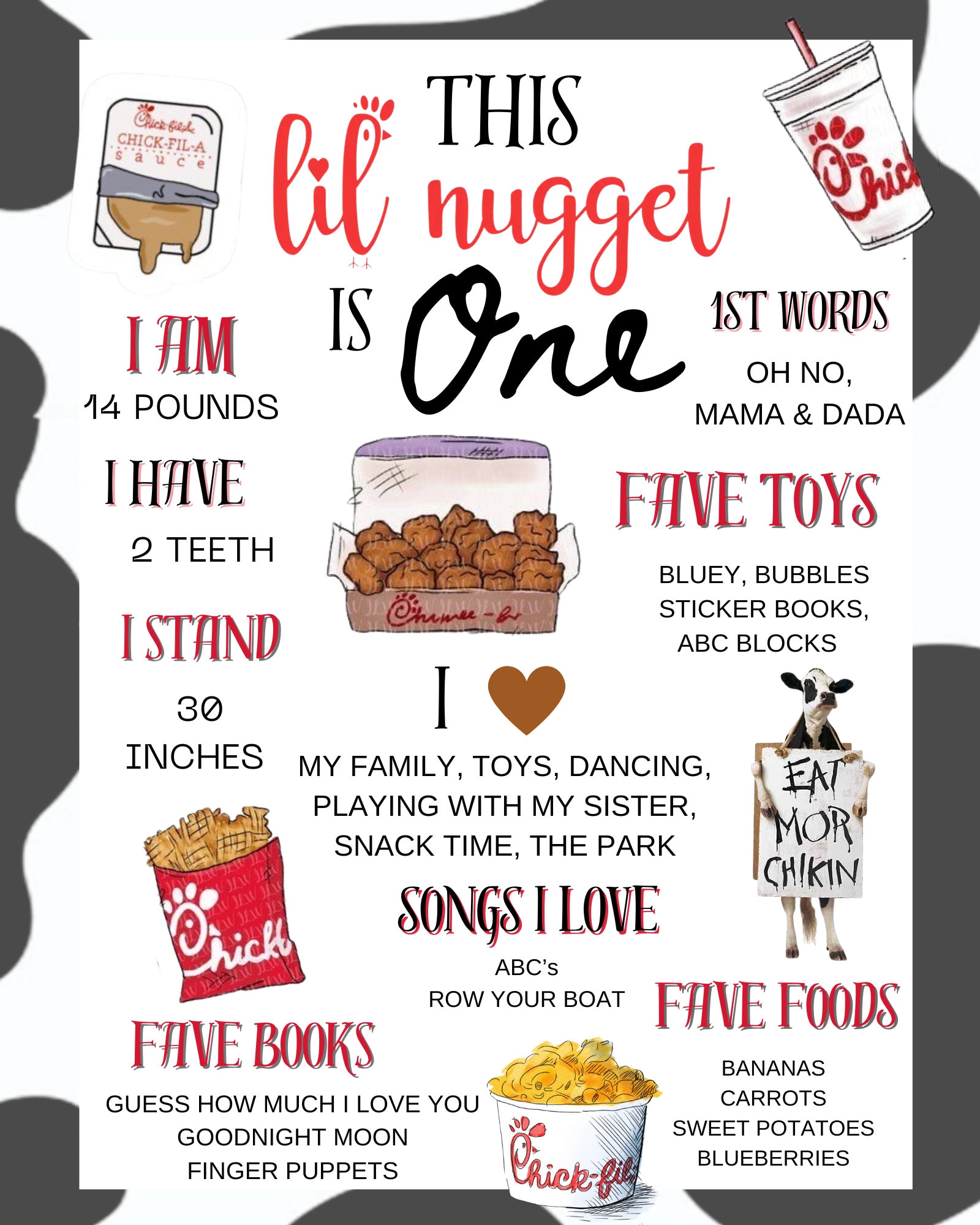 Chickfila Little Nugget 1st Birthday Sign - Etsy