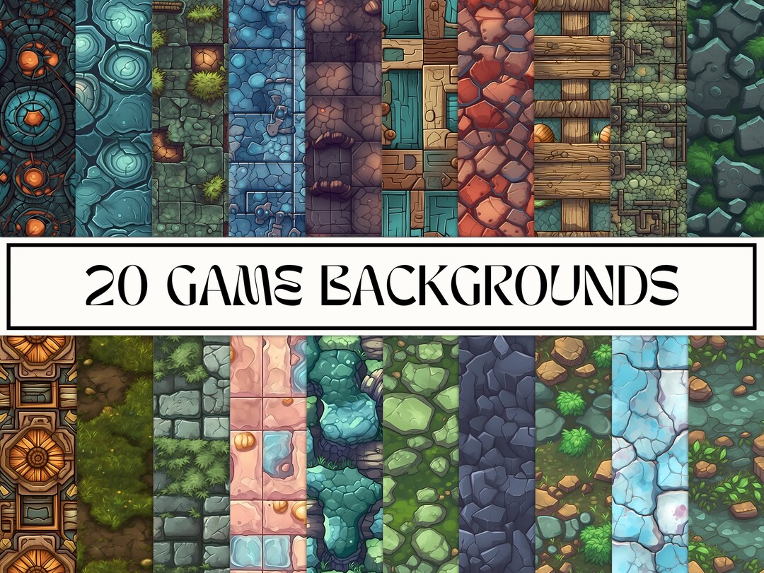 Game Background Digital Paper Set, Seamless Pattern, Nature Patterns ...
