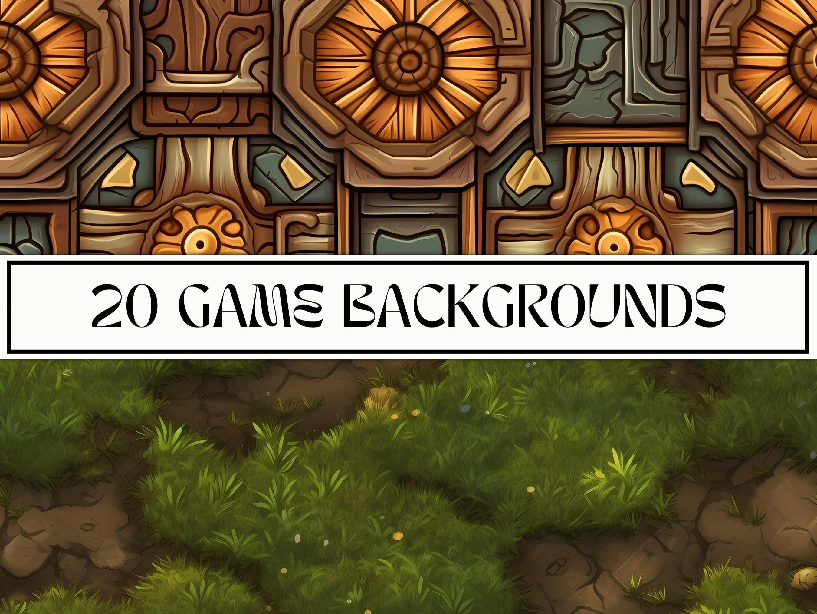 Game Background Digital Paper Set, Seamless Pattern, Nature Patterns ...